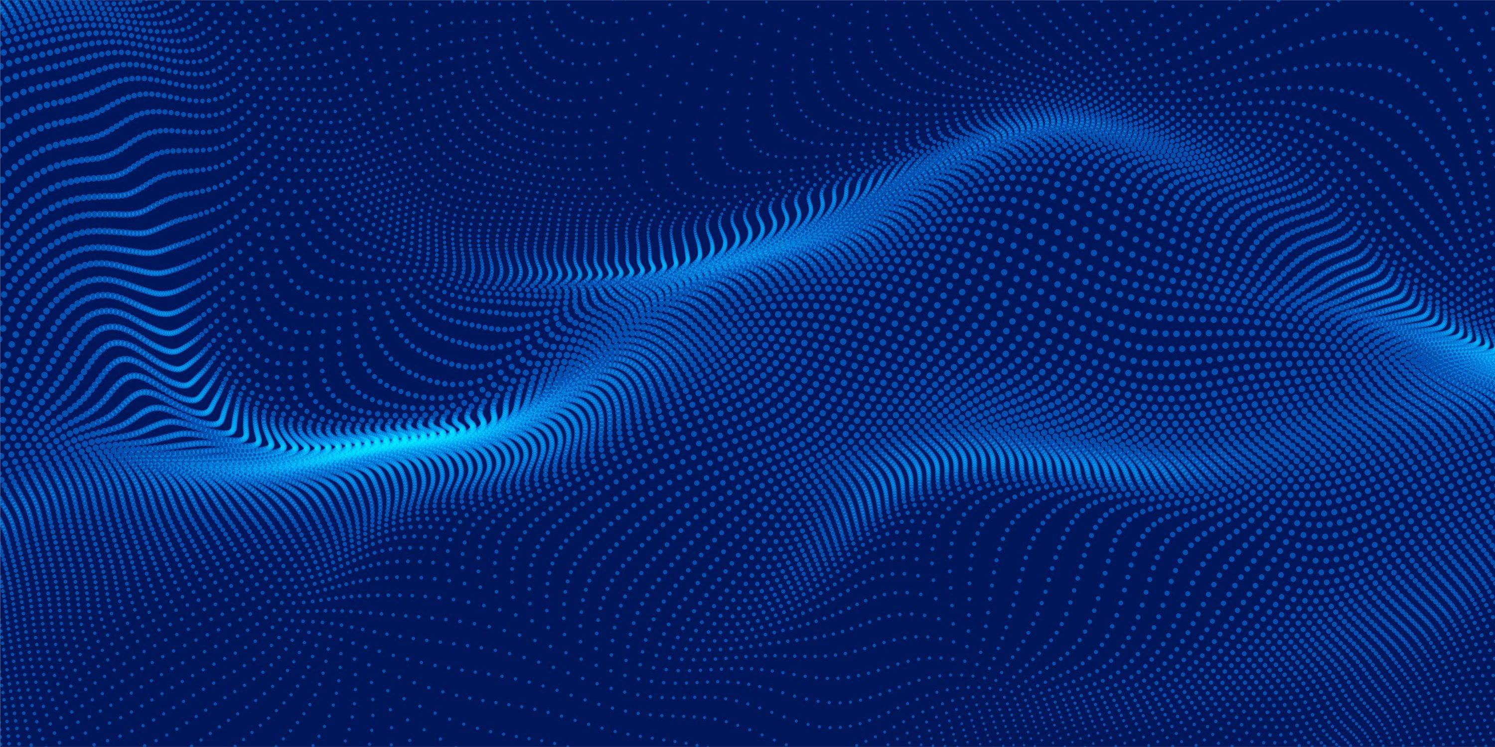 Blue 3d Glowing Particle Curved Background