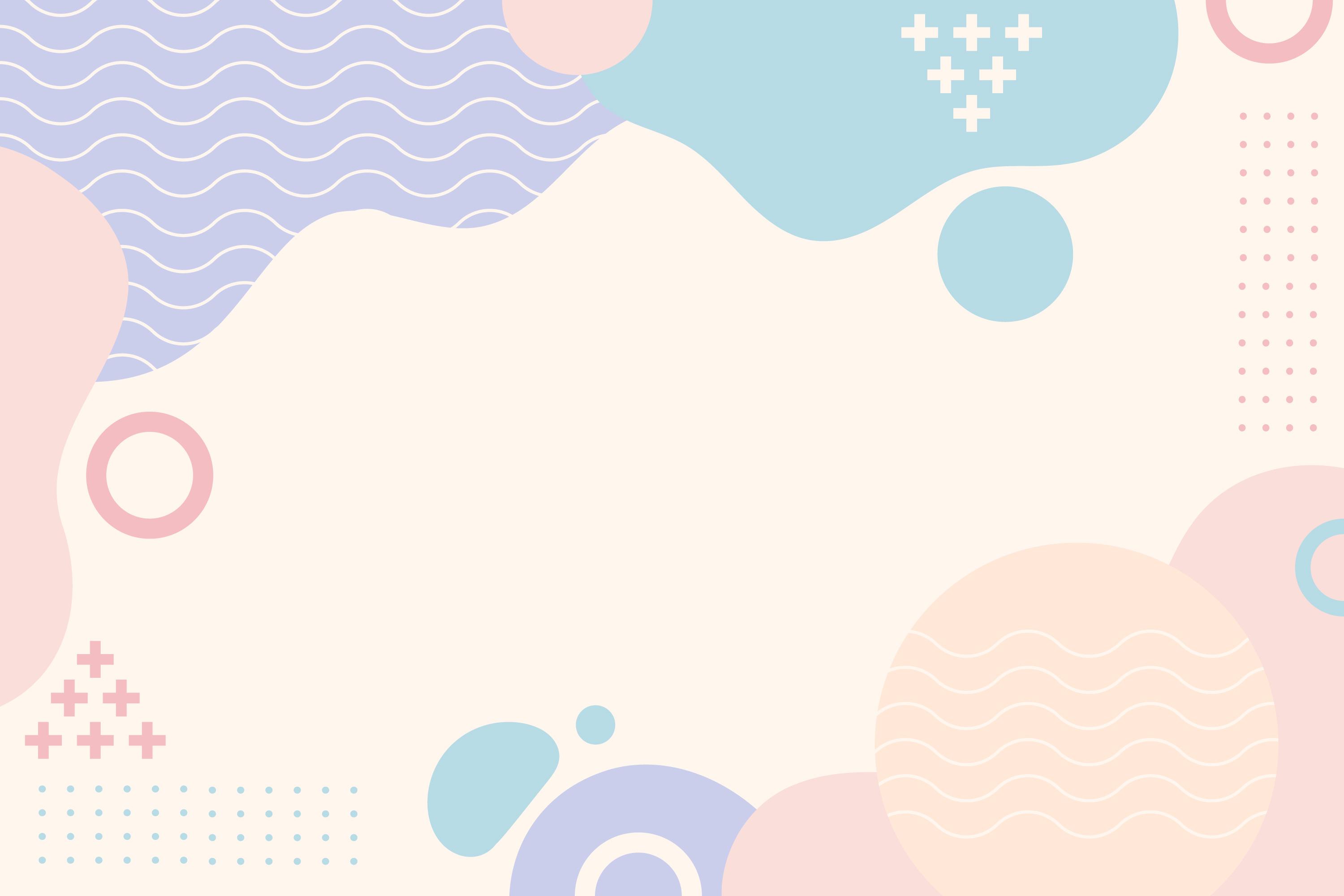 Pastel Color With Different Geometric Shapes Vector Background