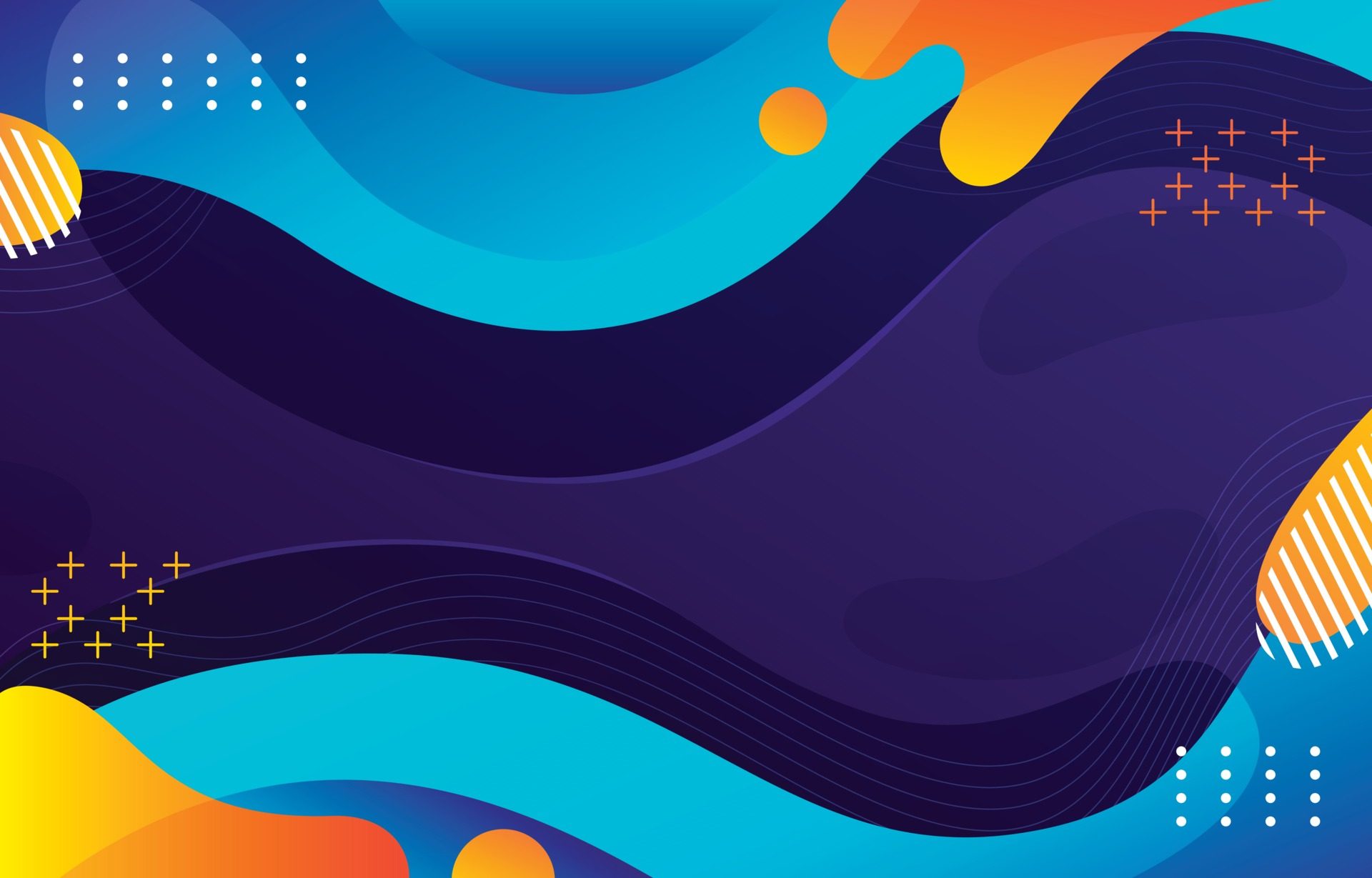 Colorful Wavy Poster With Halftone Effect