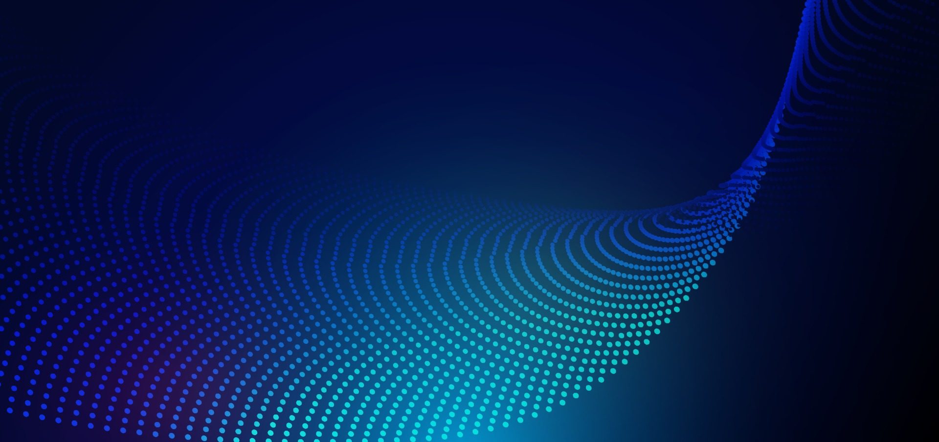 Modern Dynamic Blue Wave Full Of Glowing Bits Banner