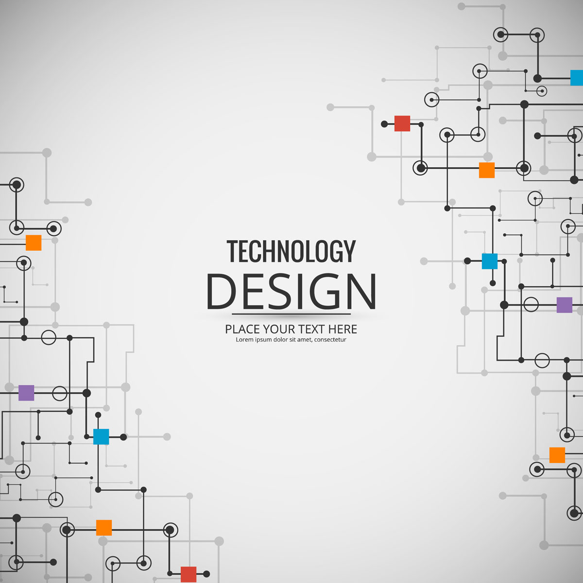 White Flat Techno Wallpaper