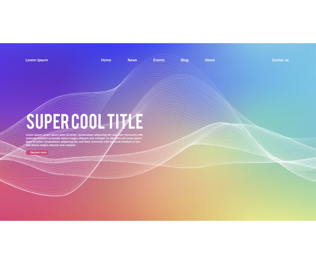 Bright Gradient Striped Curves Header