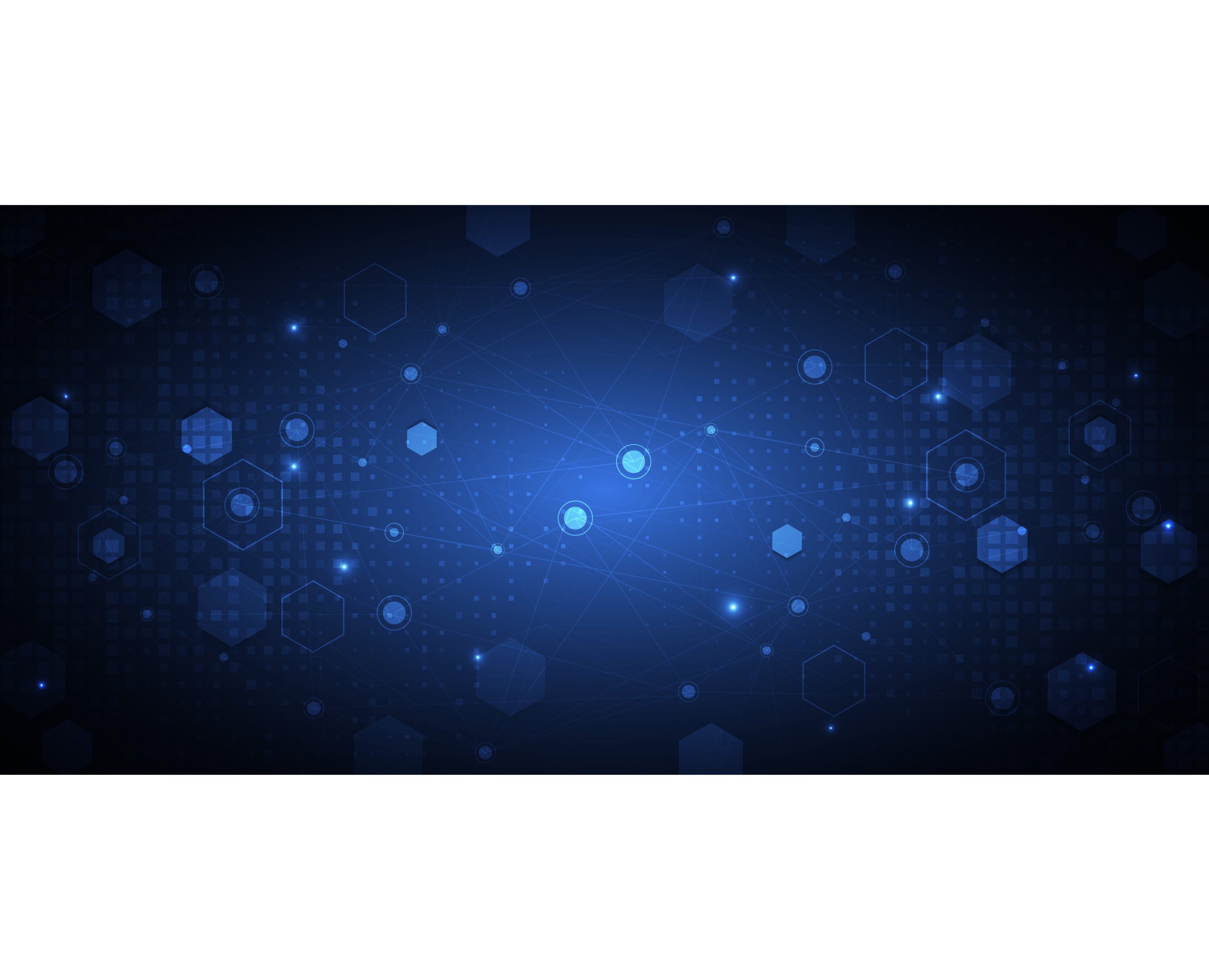 Dark Blue Geometric Cyberspace Banner