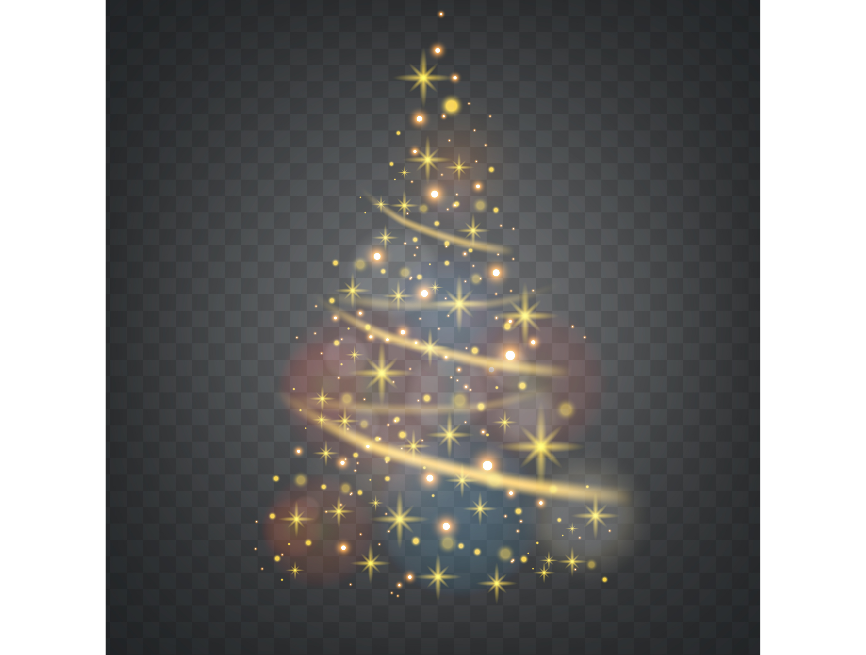 Happy New Year Tree Transparent Shape Design