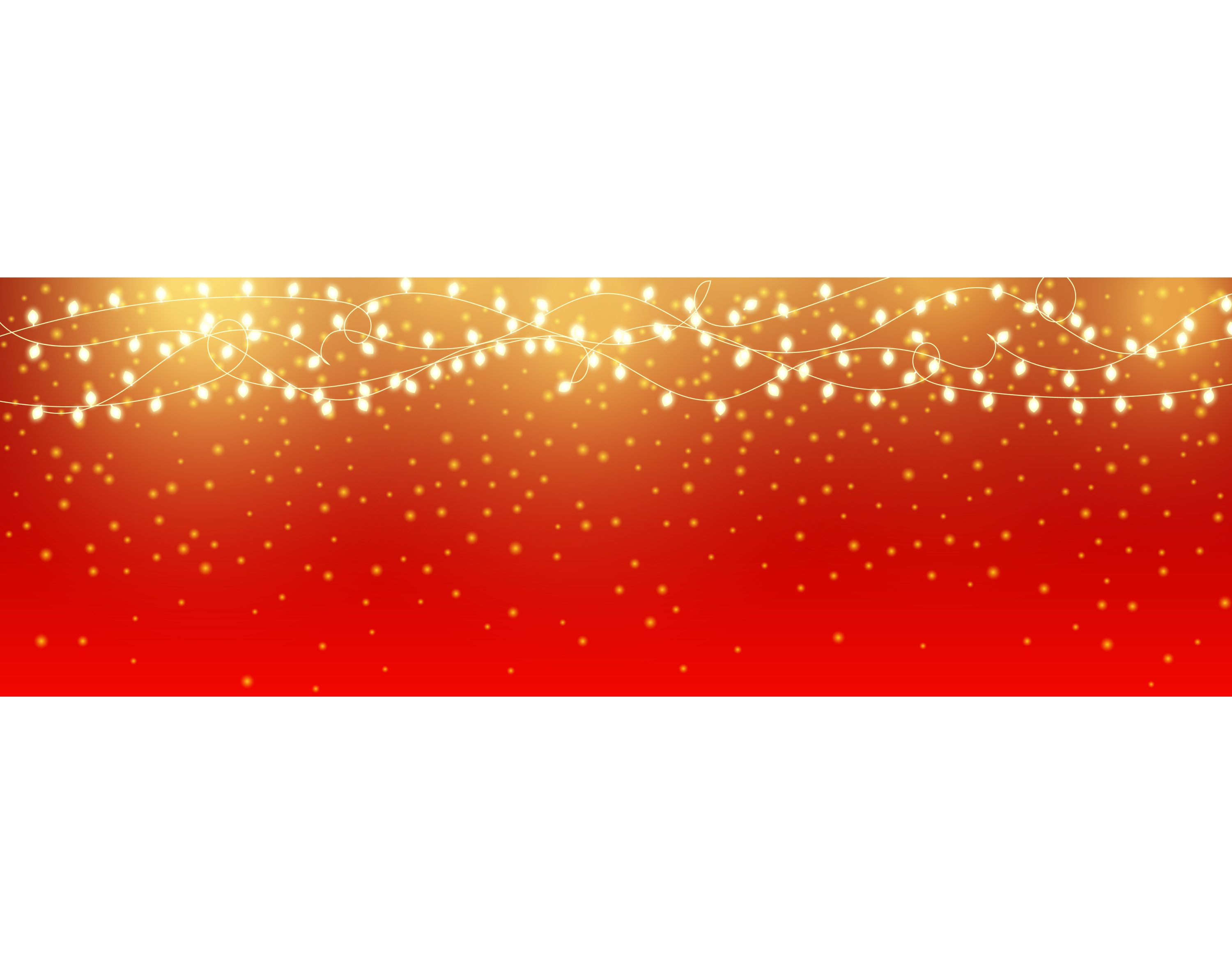 Bright Red Christmas Background With Garland