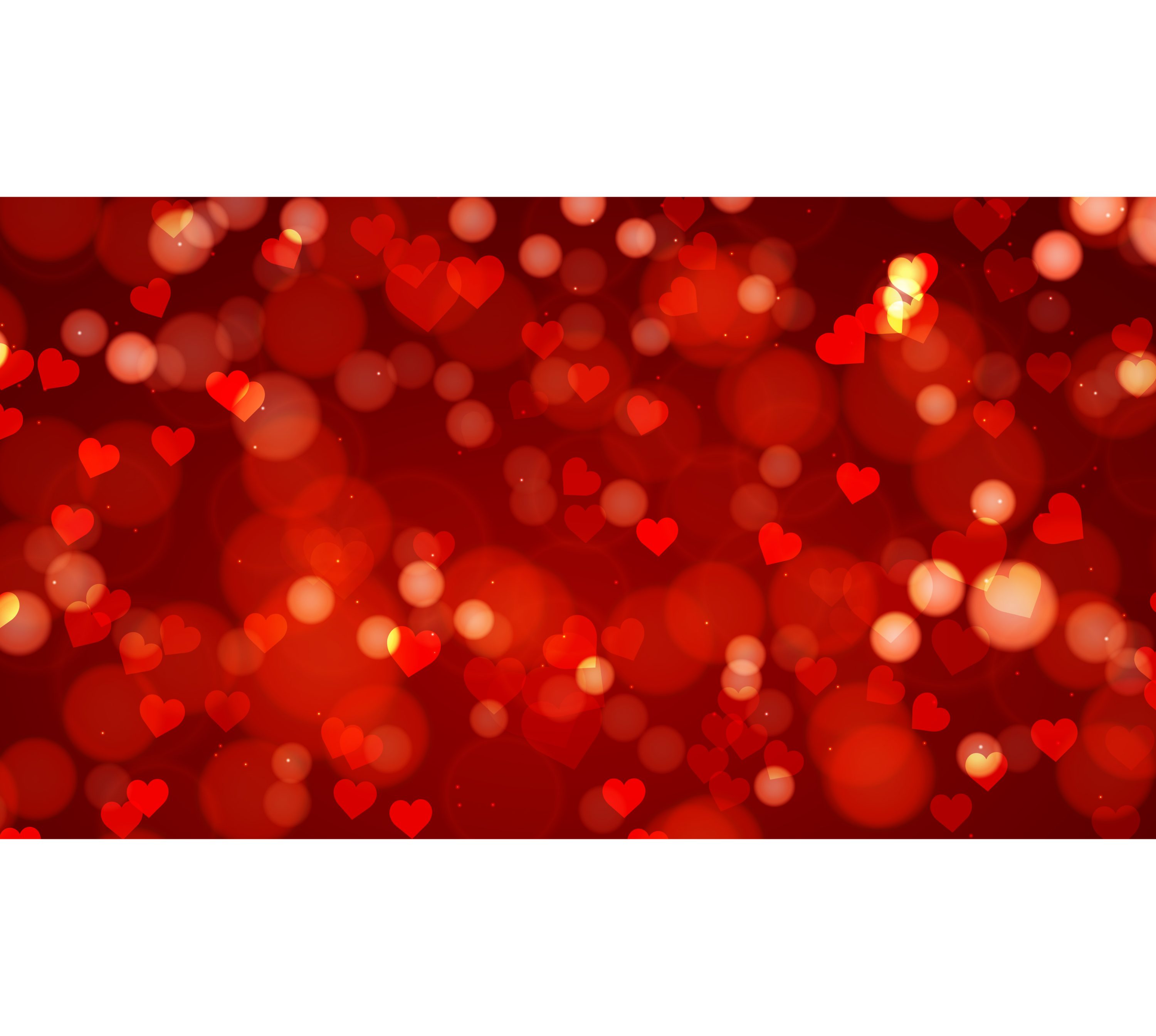 Defocused Red Hearts Wallpaper Design