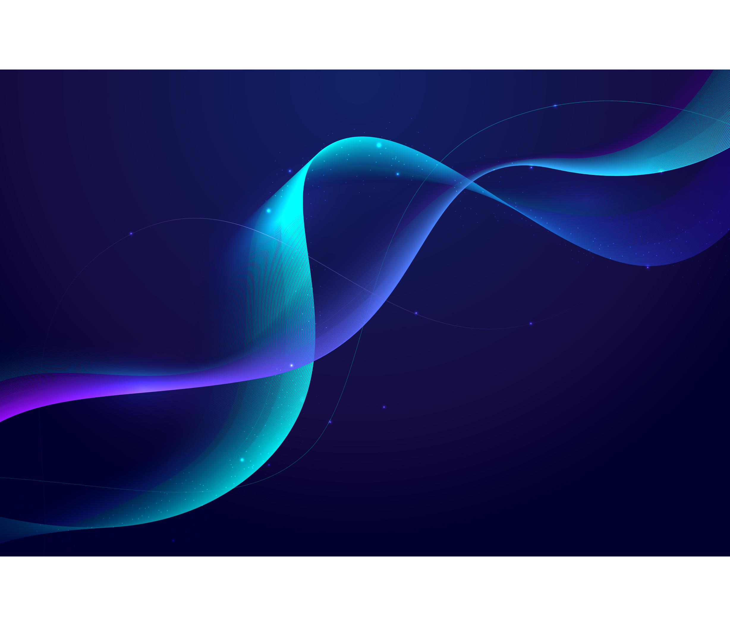 Defocused Neon Curves On Dark Background
