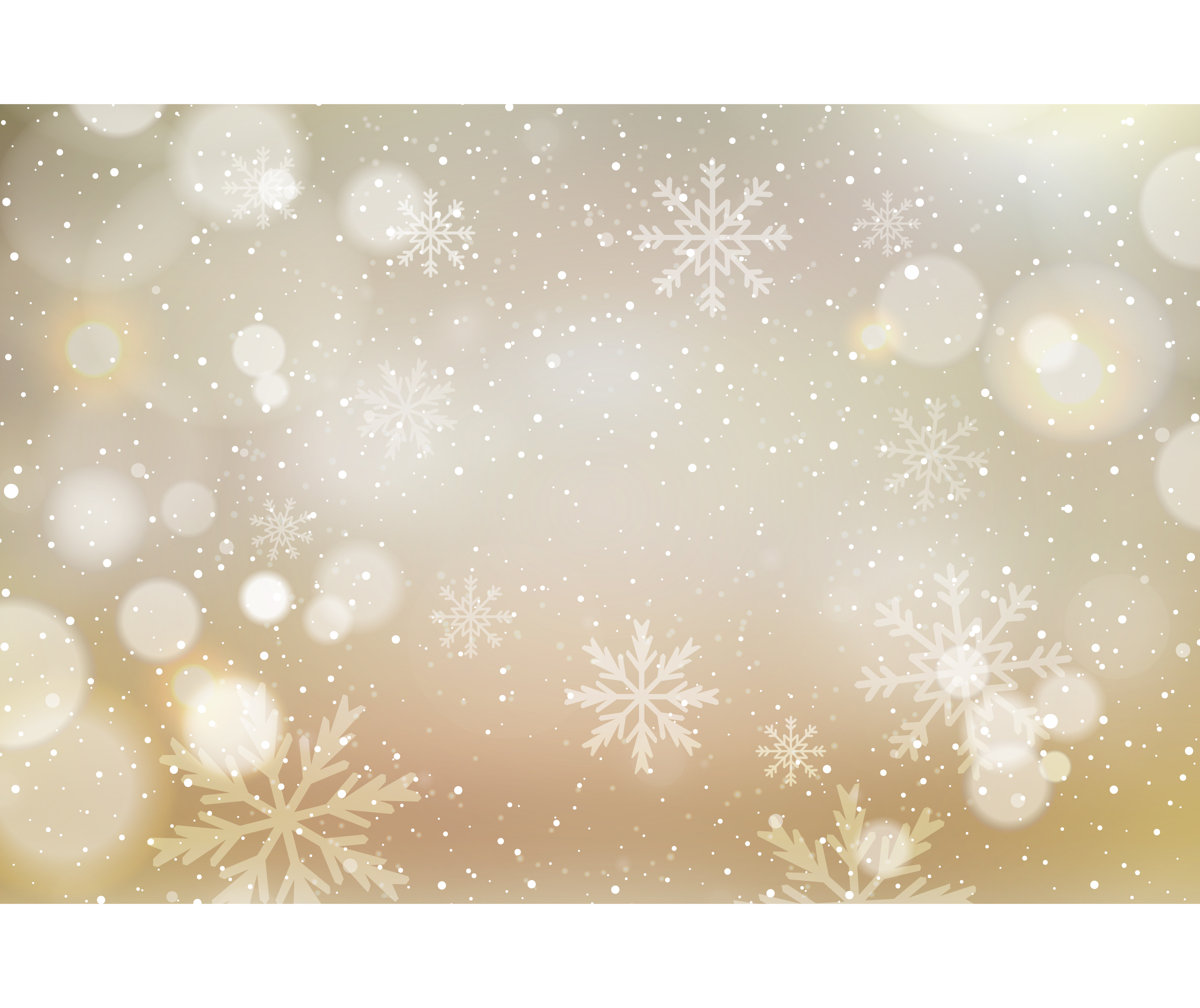 Sunshine Christmas Design With Glowing Particles And Snowflakes