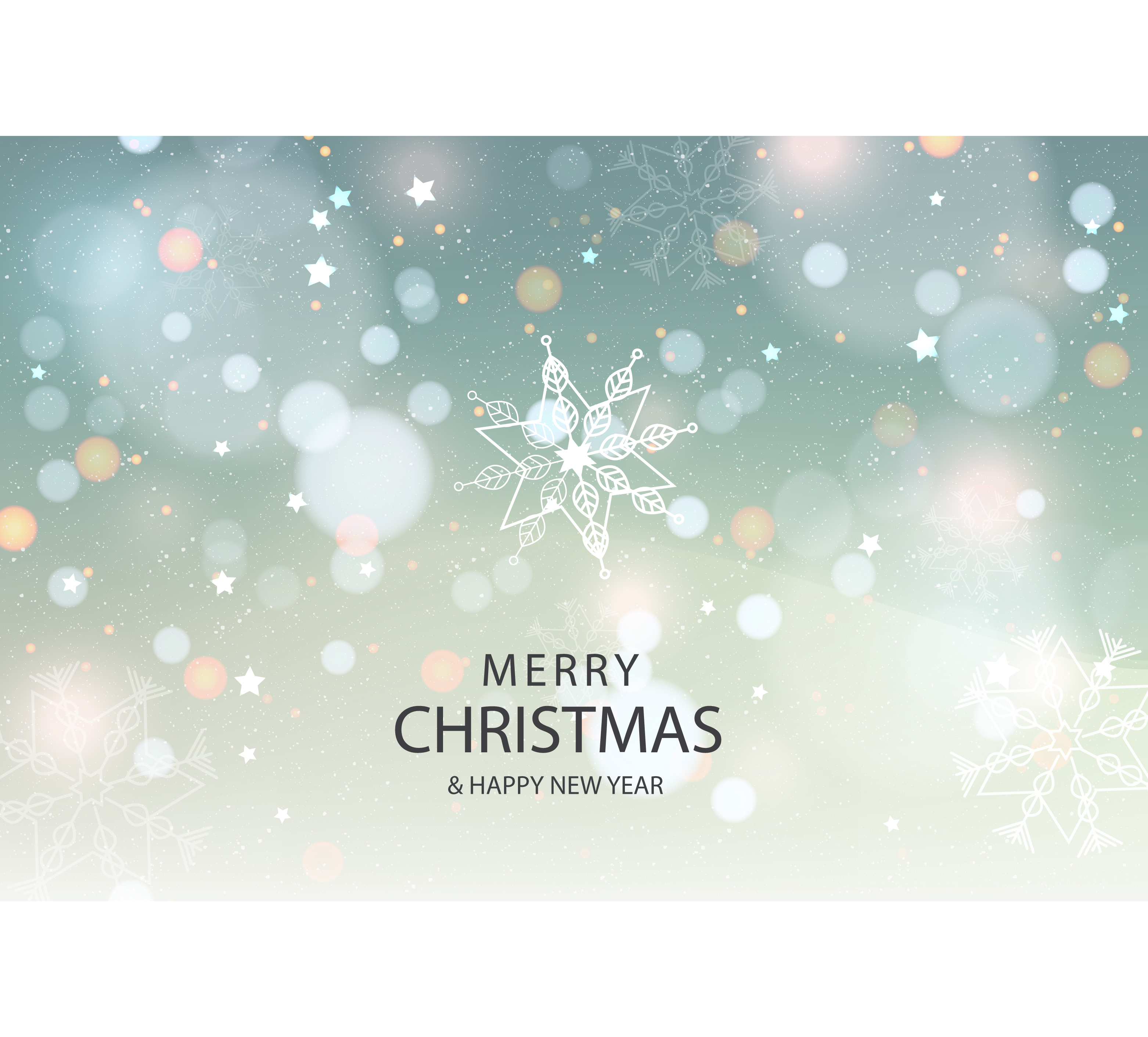 Snow Falling Defocused Lights Christmas Design