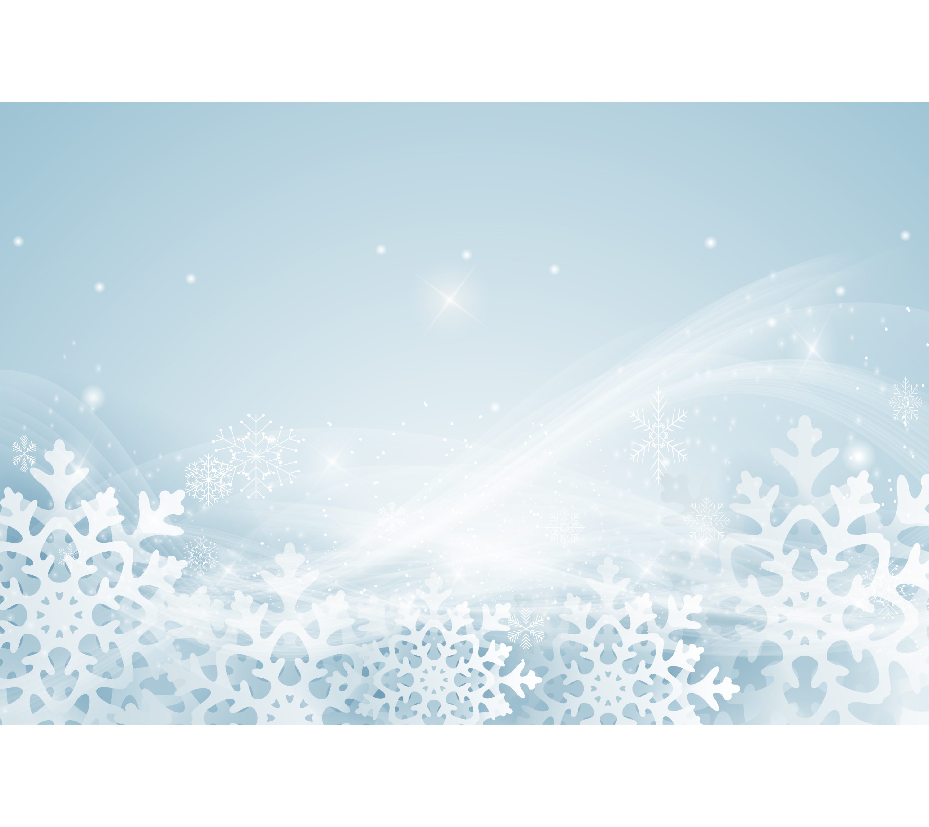 Light Blue Christmas Greeting Card With Snowy Design