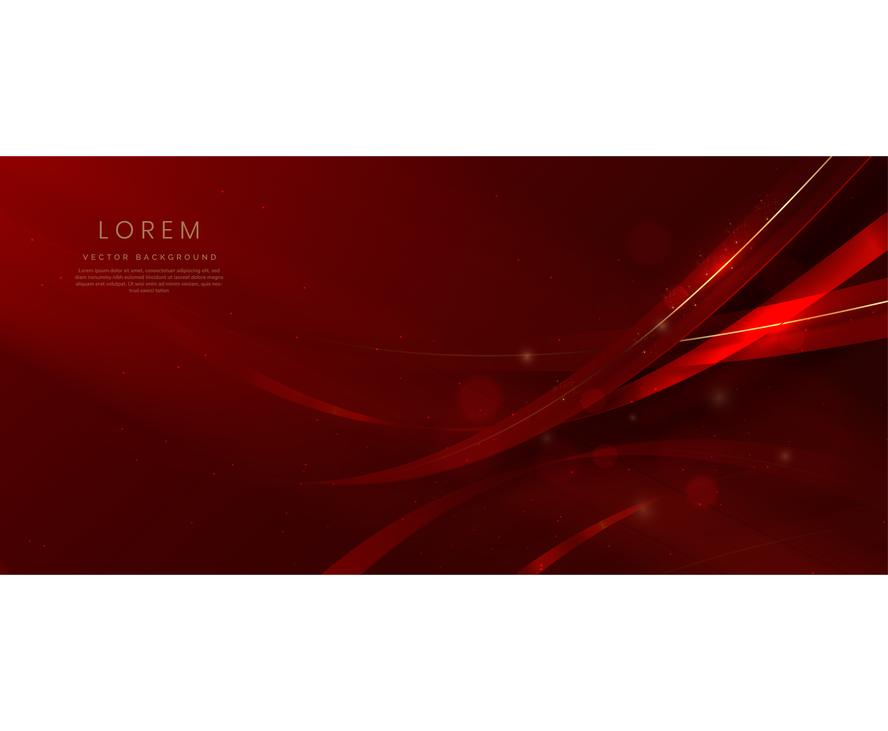 Deep Red Design With Curve Shapes And Glowing Particles Free