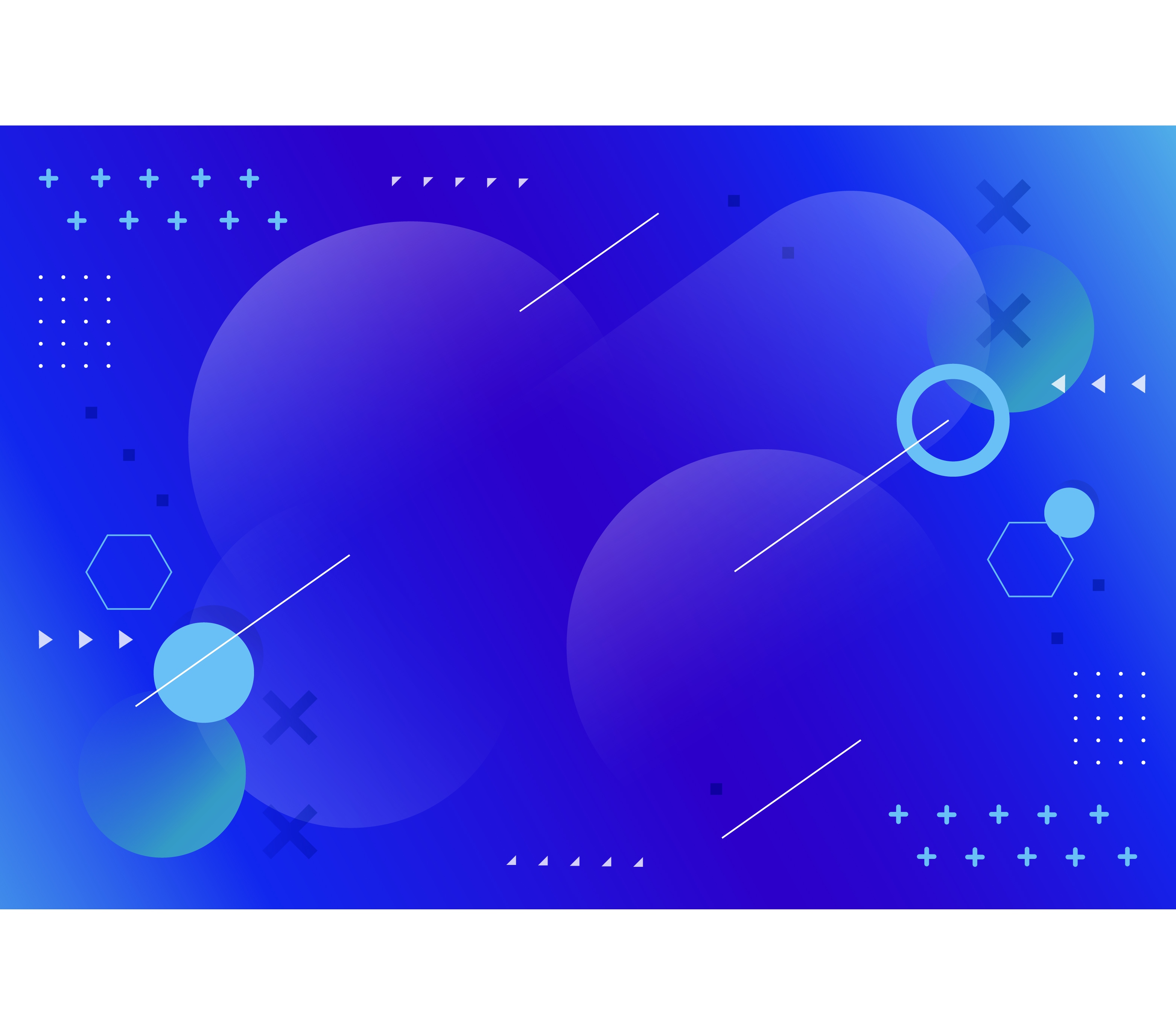 Bright Blue Diagonal Gradient Free Vector With Geometric Patterns