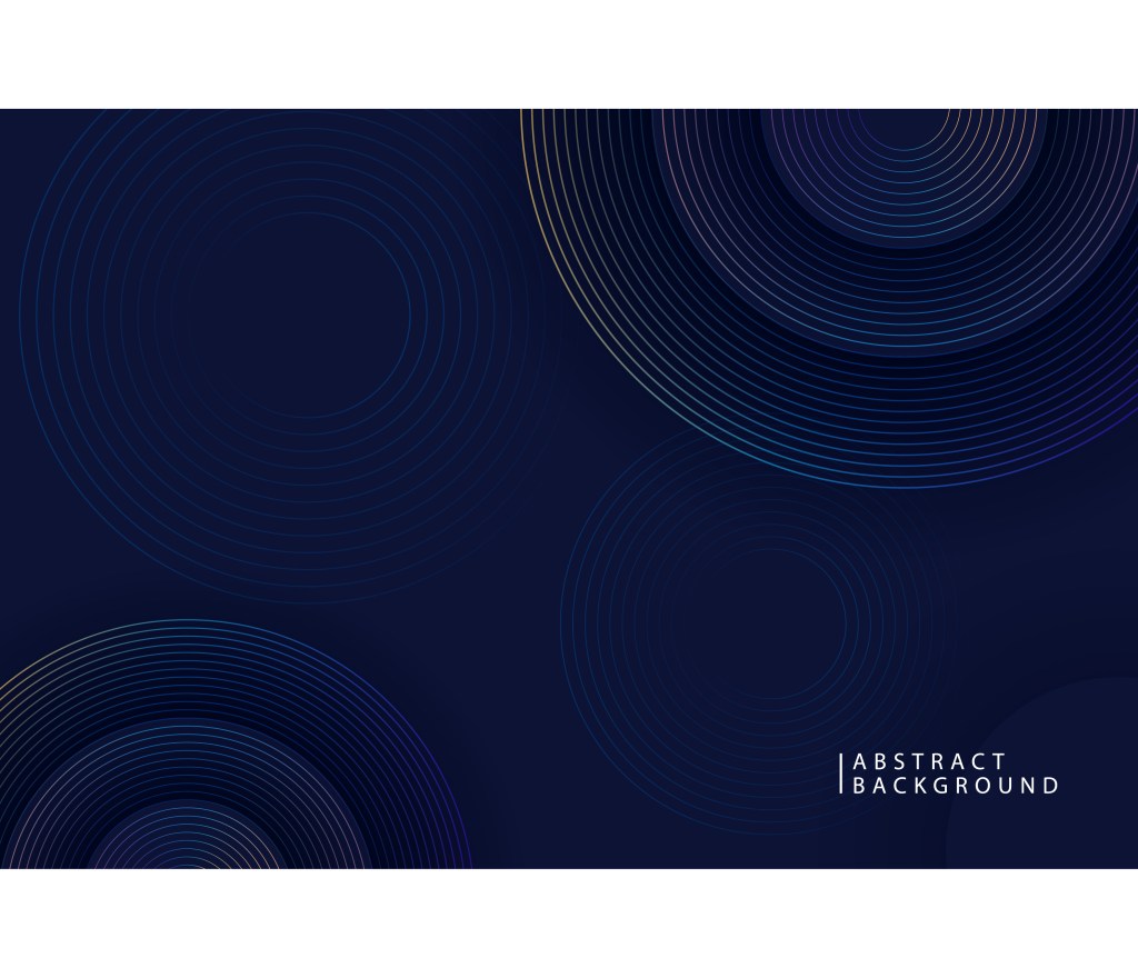 Dark Blue Design Wallpaper With Stripe Circle Patterns Free Vector
