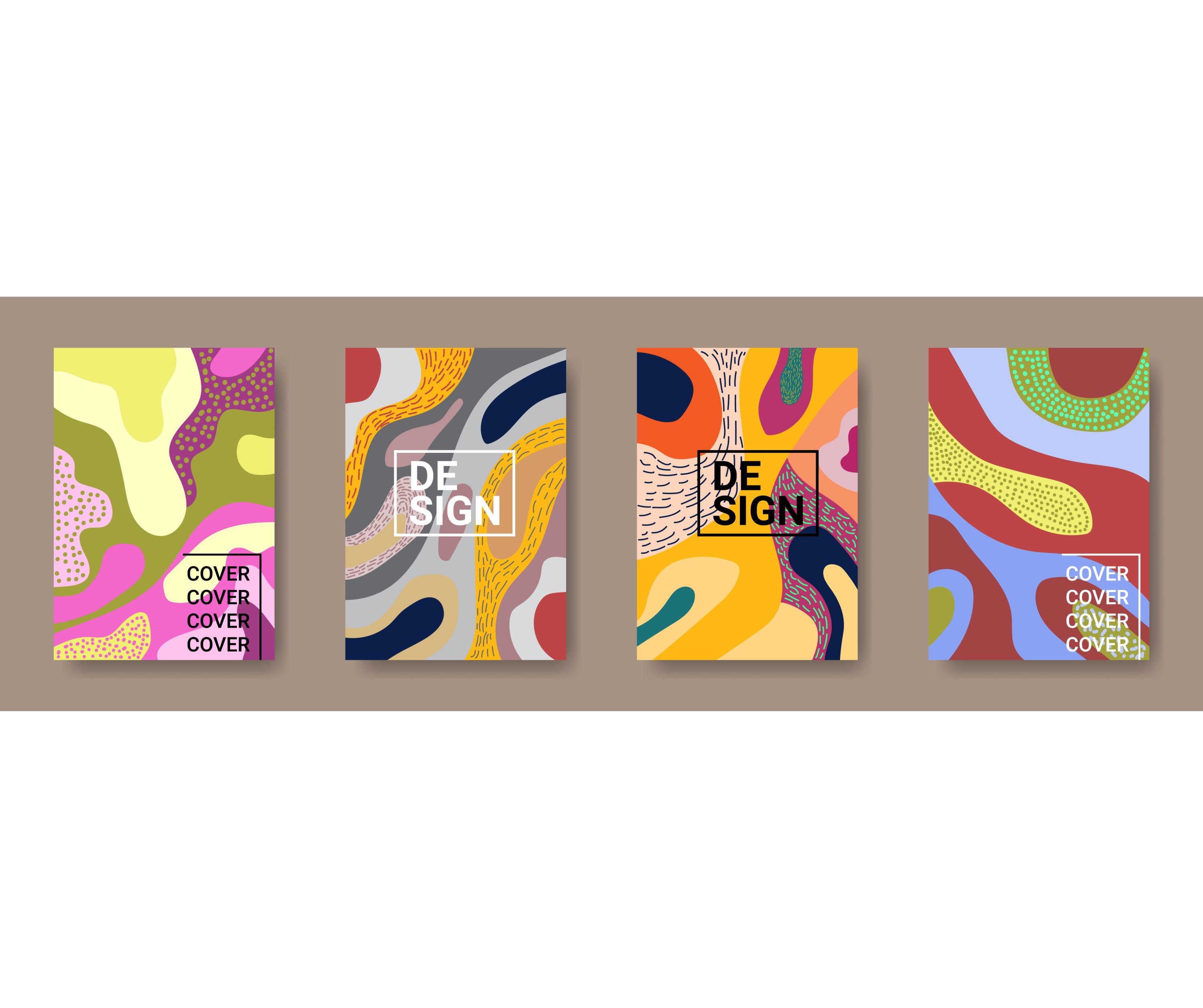 Colorful Liquid Design Hand Drawn Brochure Free Vector Collection