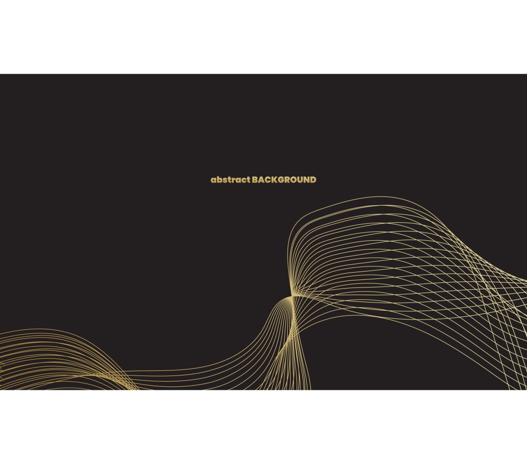 Golden Stripe Wave Simple Design Free Vector Card