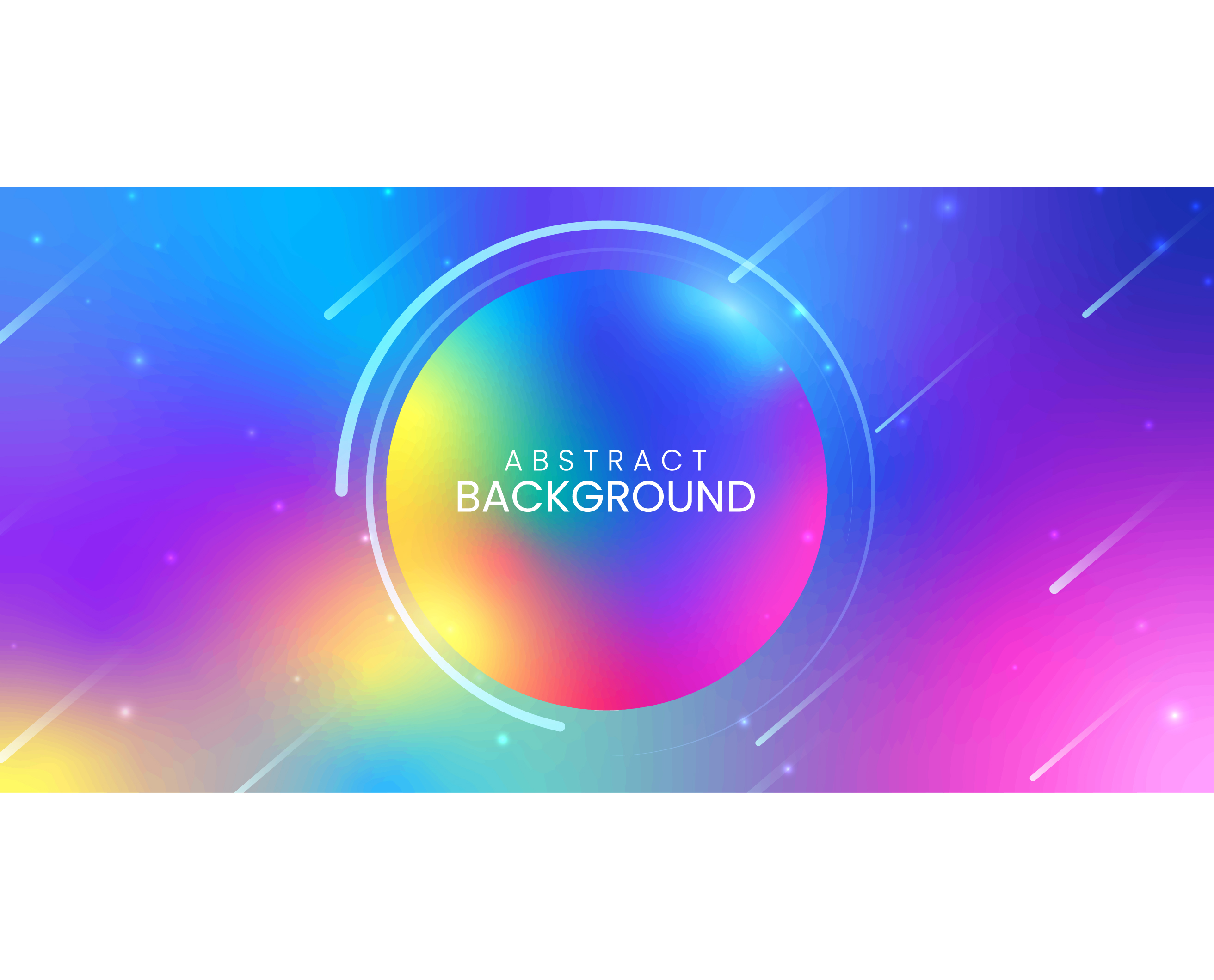 Rainbow Gradient Color With Geometric Elements Design Free Vector