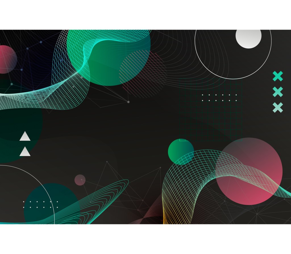 Dark Retro Design Poster With Geometric Elements Free Vector