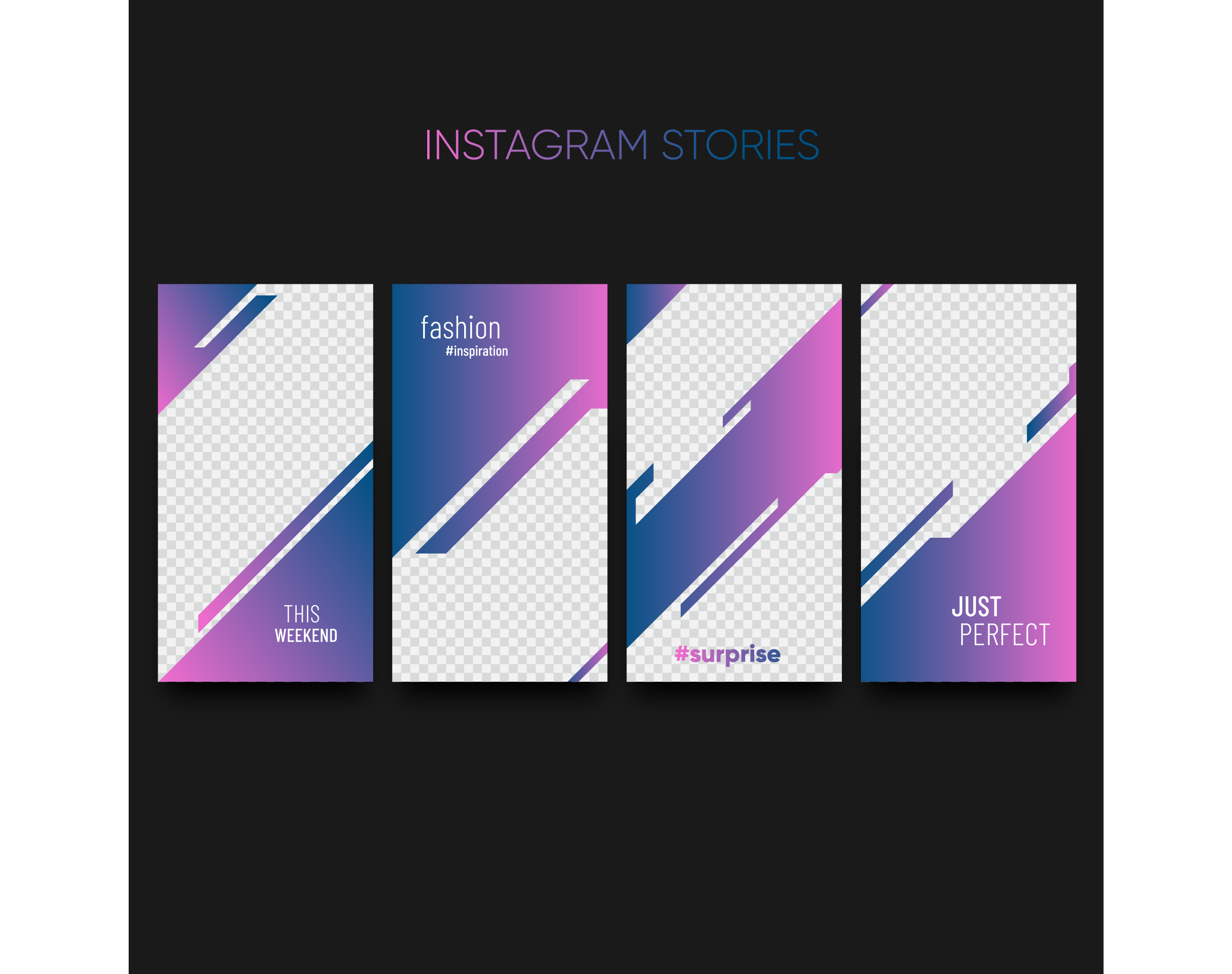 Trendy Diagonal Gradient Geo Design Instagram Stories Mockups - Best ...
