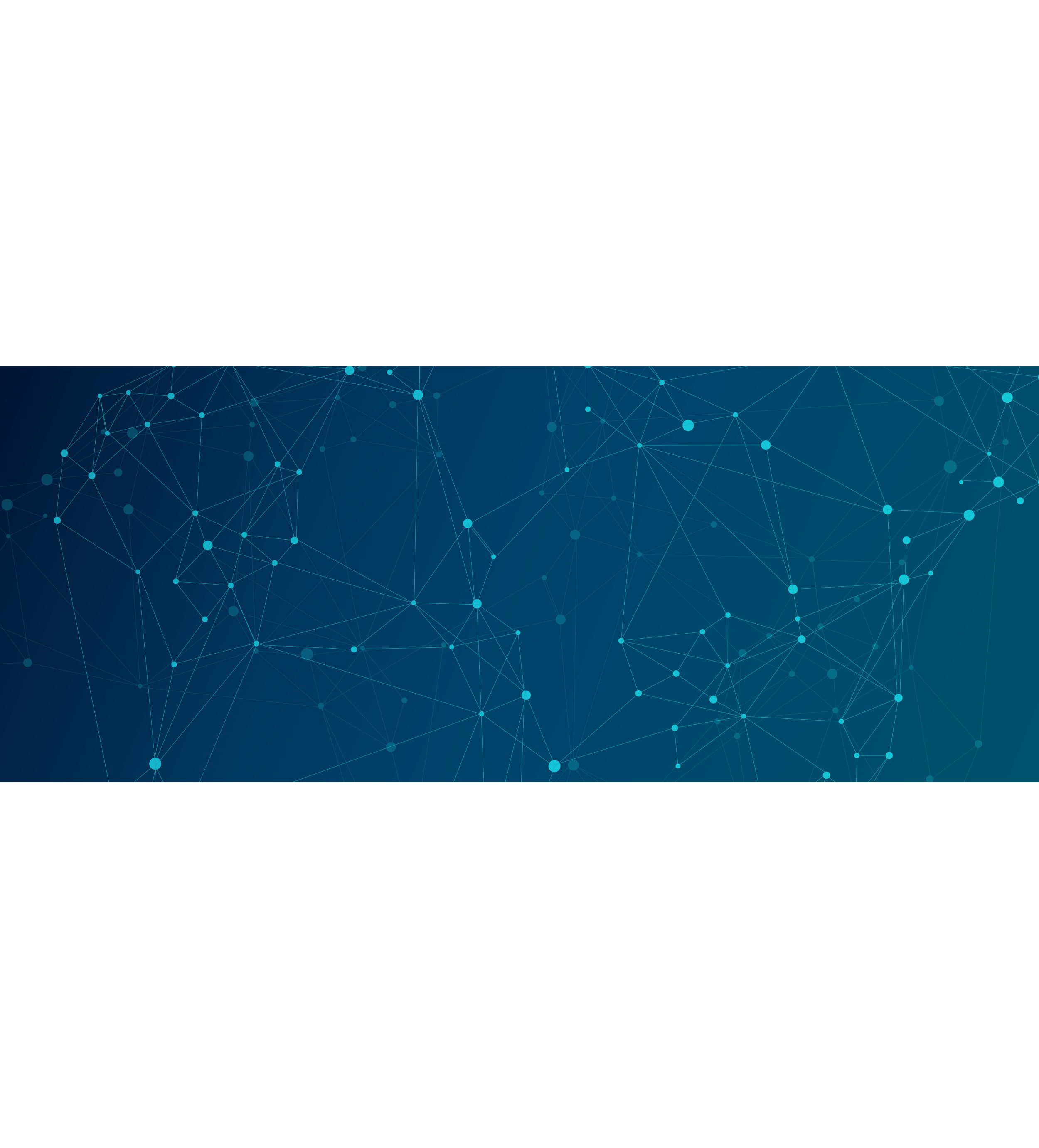 Turquoise Digital Network Of Lines & Nodes On Dark Blue Back